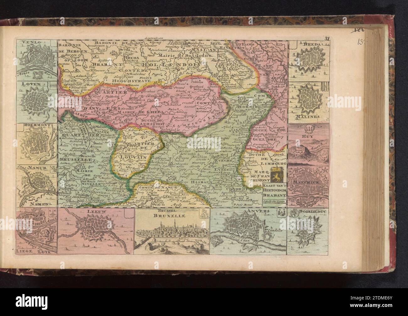 Map of Brabant, Anonymous, 1735 Map of the Duchy of Brabant, to the map ...