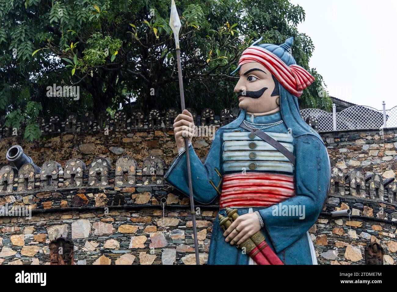 indian warrior maharana pratap statue at day from flat angle image is ...