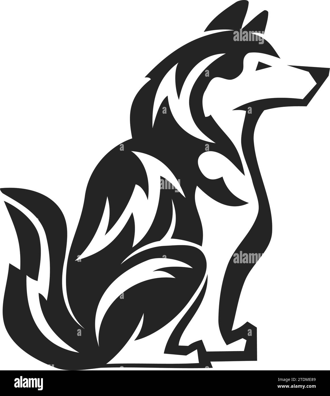 Siberian Husky Logo template Isolated. Brand Identity. Icon Abstract ...