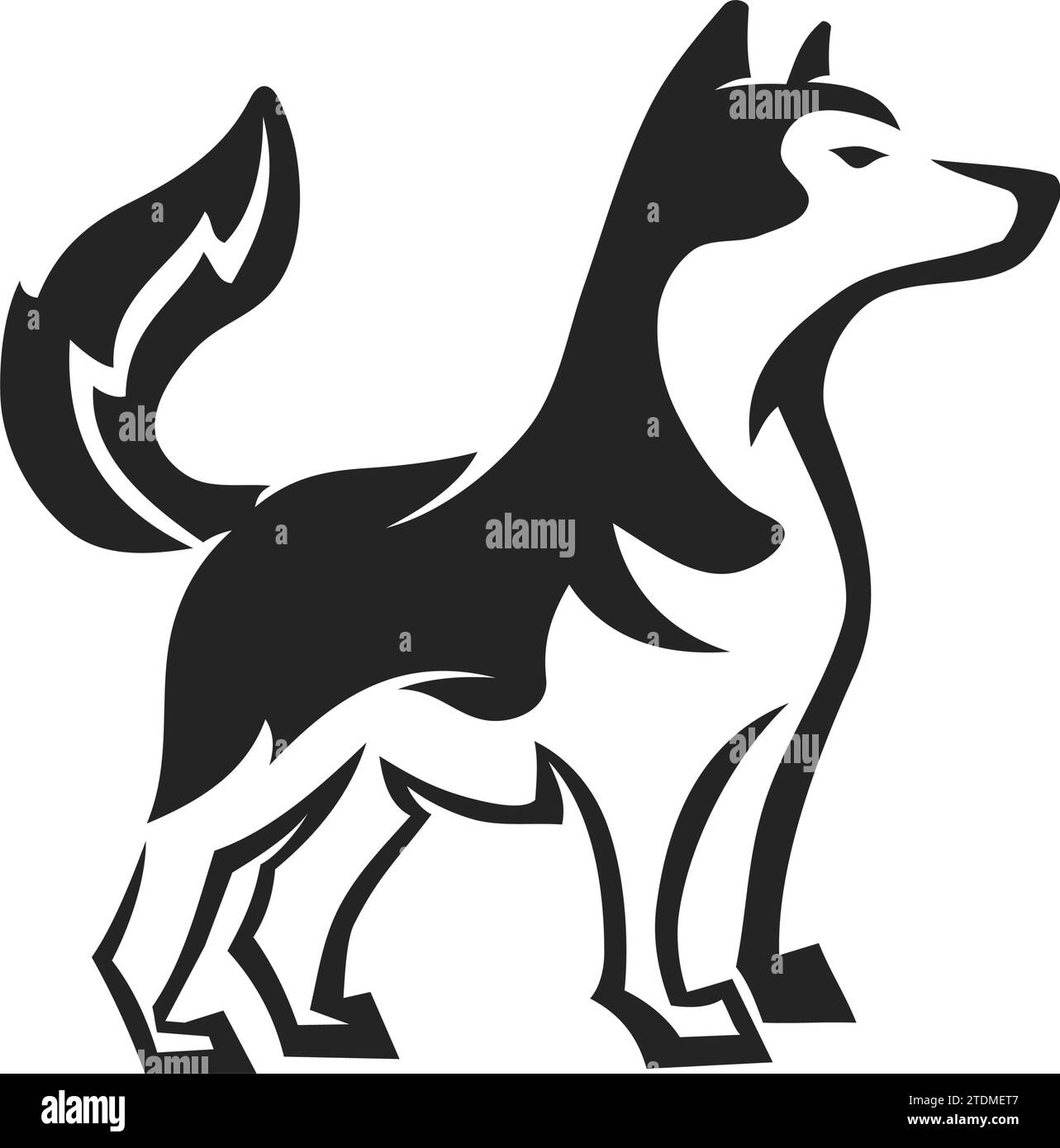 Siberian Husky Logo template Isolated. Brand Identity. Icon Abstract ...