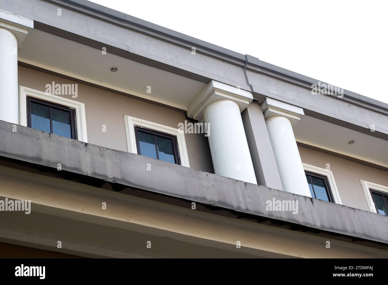 Residential houses in a housing area isolated over a white background ...
