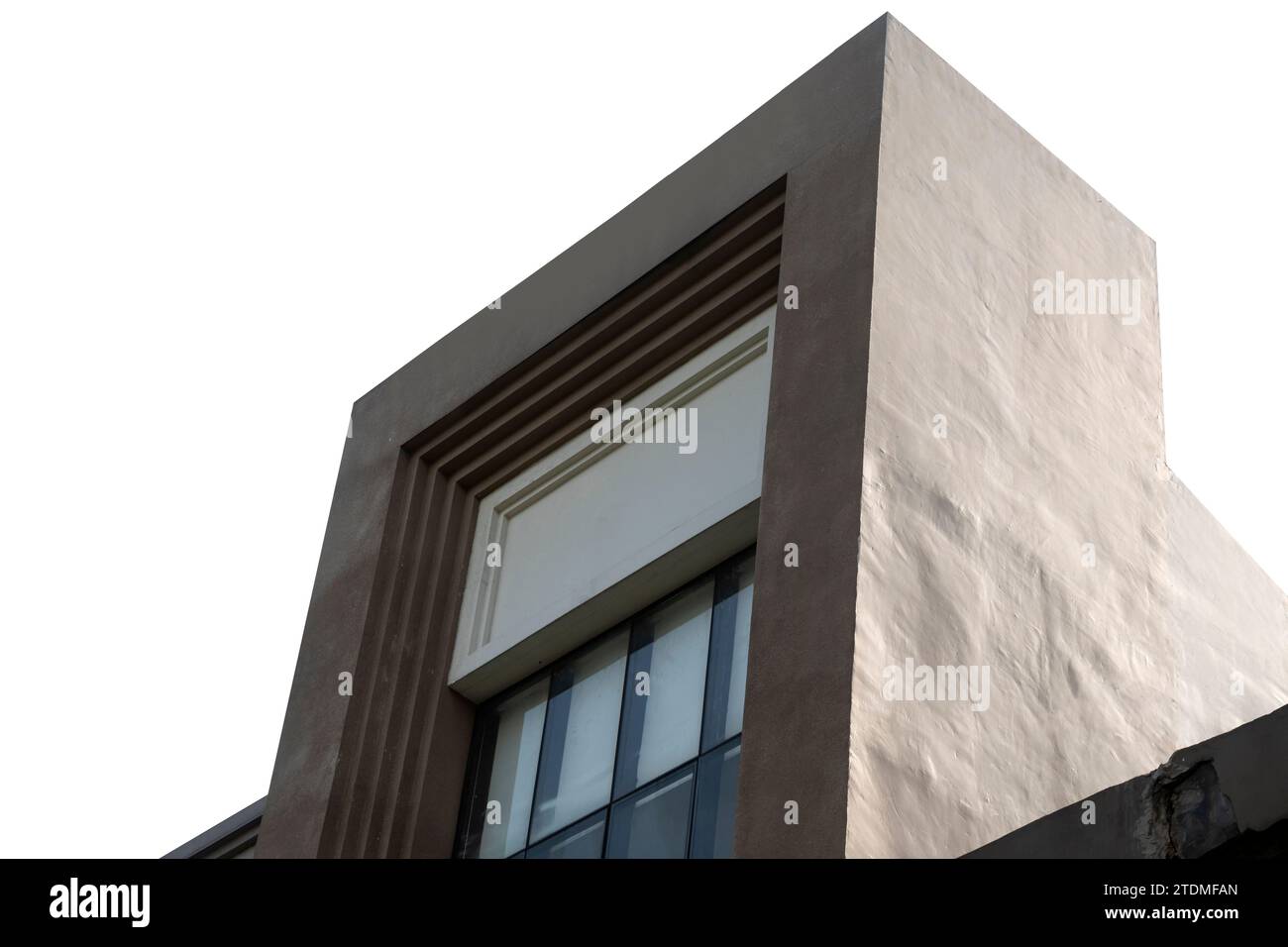 Residential houses in a housing area isolated over a white background ...