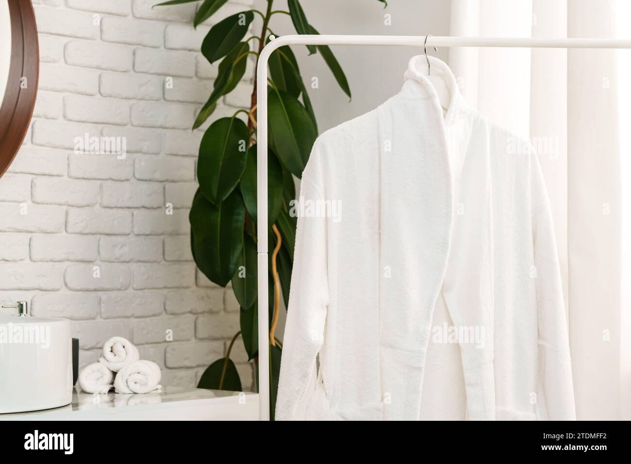 White terry cloth robe hi-res stock photography and images - Alamy