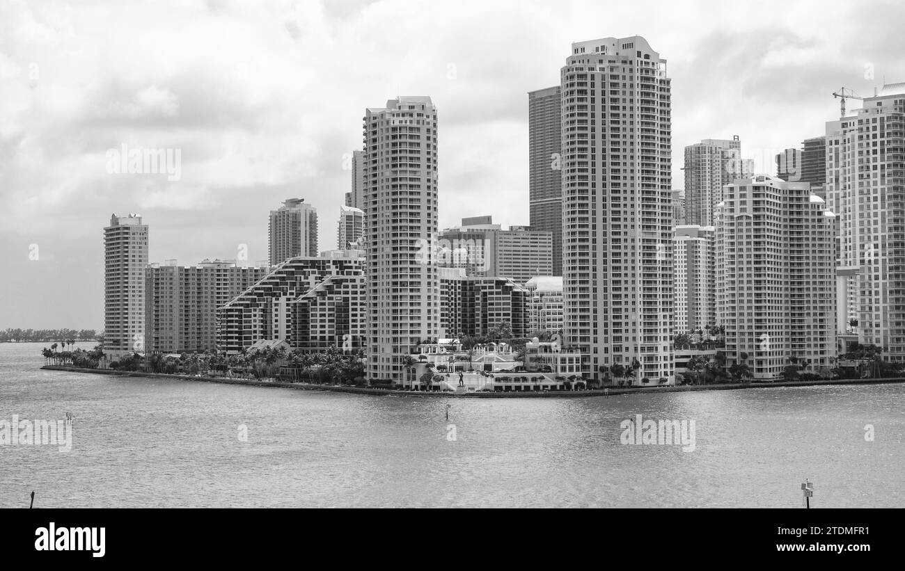 miami skyline skyscraper high building with cityscape view. horizon ...