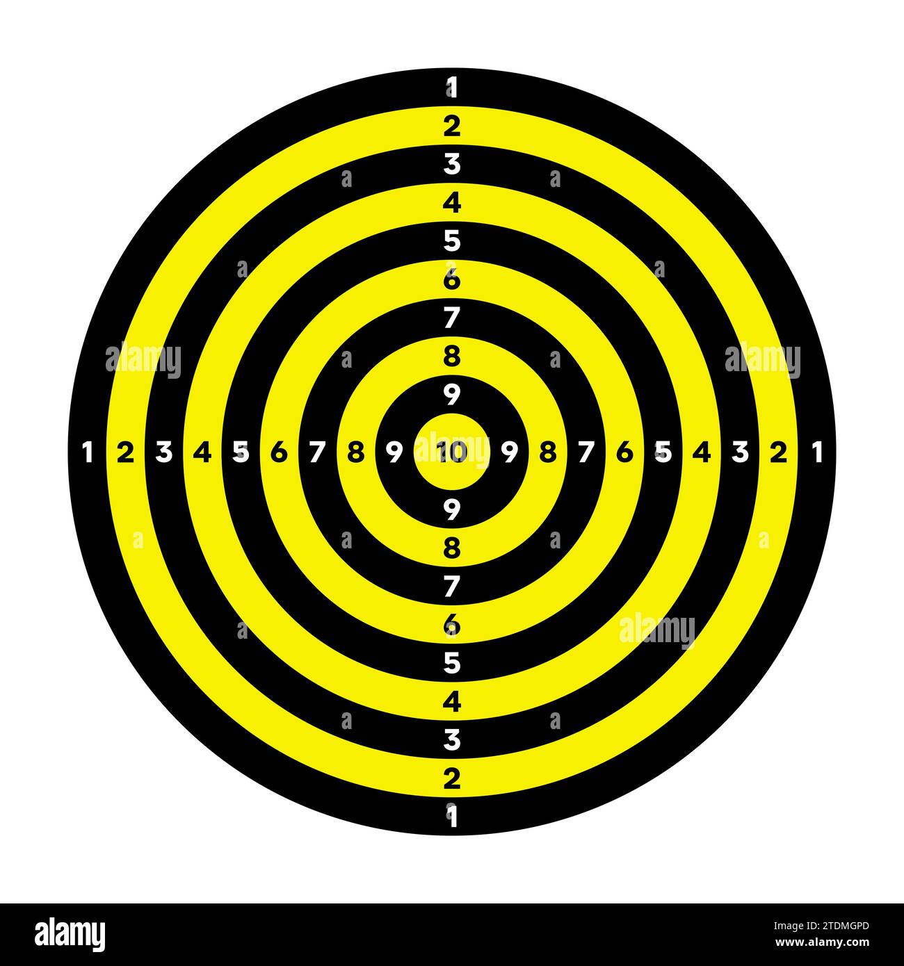 Shooting range paper target with divisions, marks and numbers. Archery ...