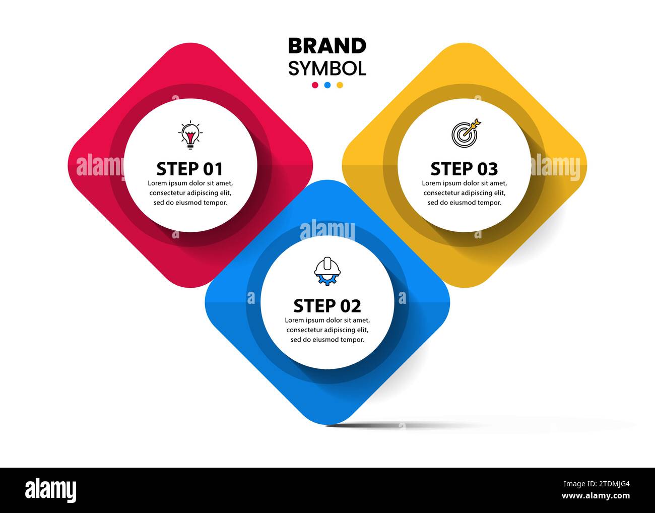 Infographic template with icons and 3 options or steps. Abstract shape ...