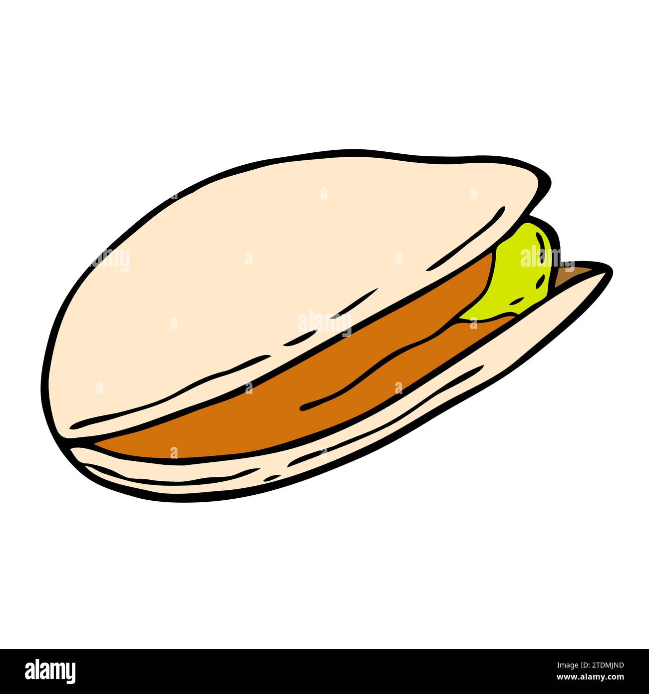 Pistachio doodle sketch hand drawn isolated on white background. Vector ...