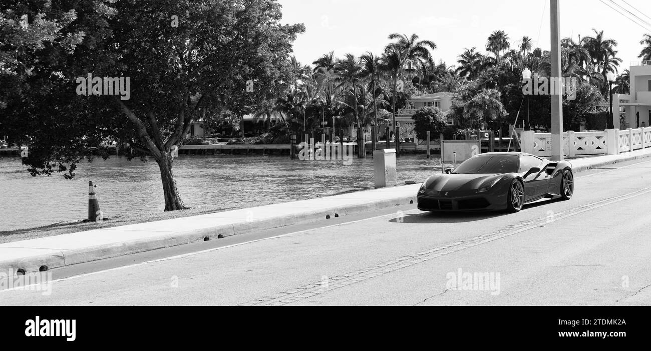 Miami Beach, Florida USA - April 15, 2021: red Ferrari SF90 Stradale ...