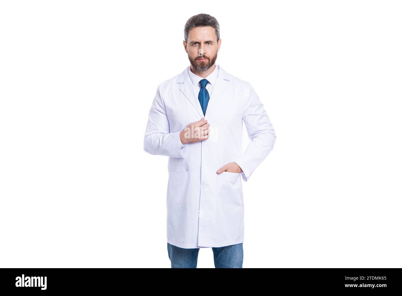 general practitioner with medic gown. medicine, healthcare and people ...