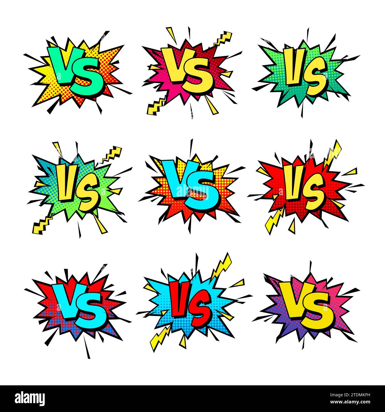 Cartoon comic background. Vs, fight versus. Comics book colorful ...