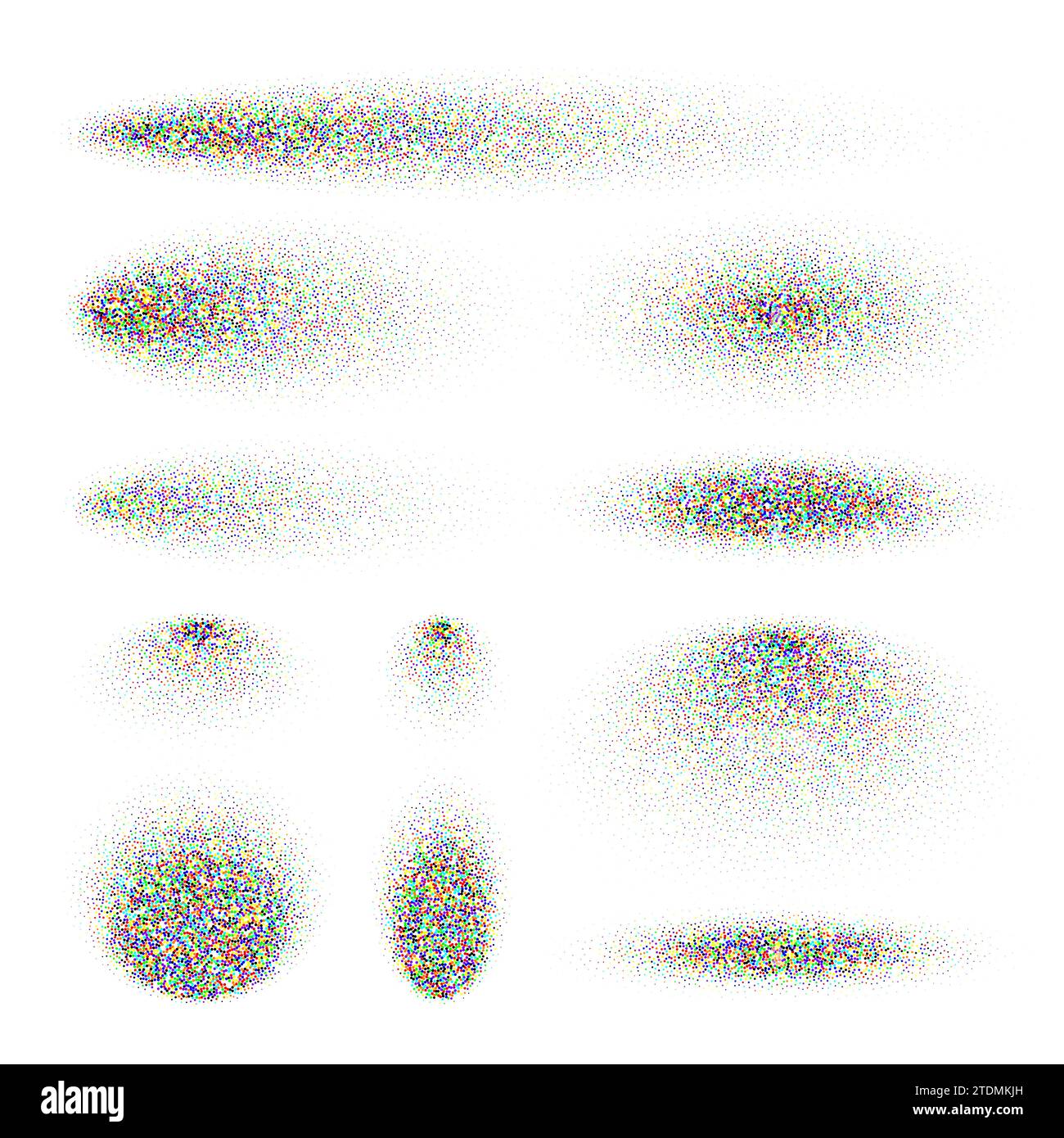 Stipple shadows set, dotted design elements. Fading gradient. Stippling ...