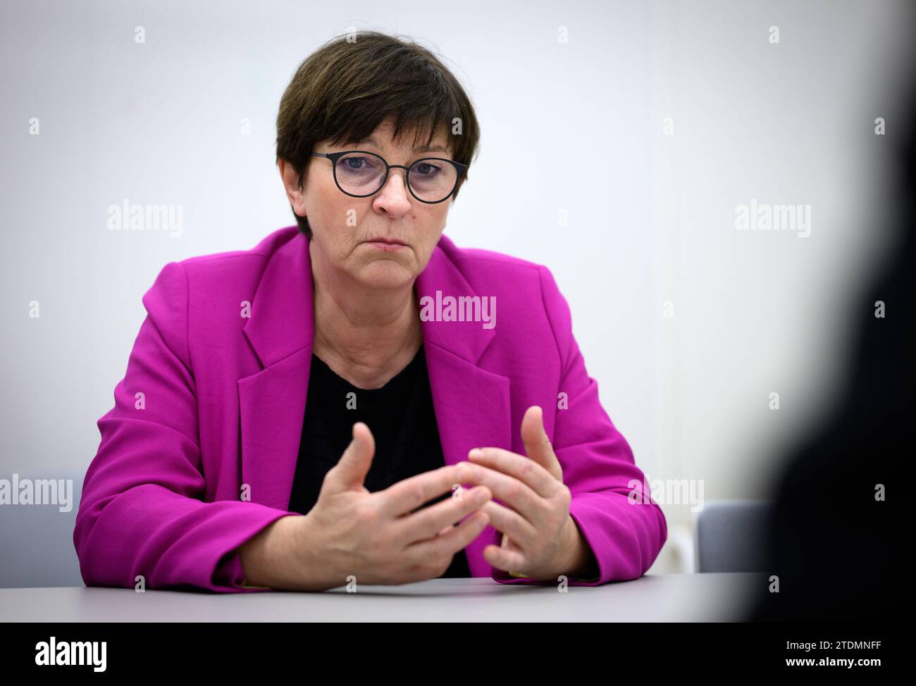 Berlin, Germany. 19th Dec, 2023. Saskia Esken, leader of the SPD, sits ...
