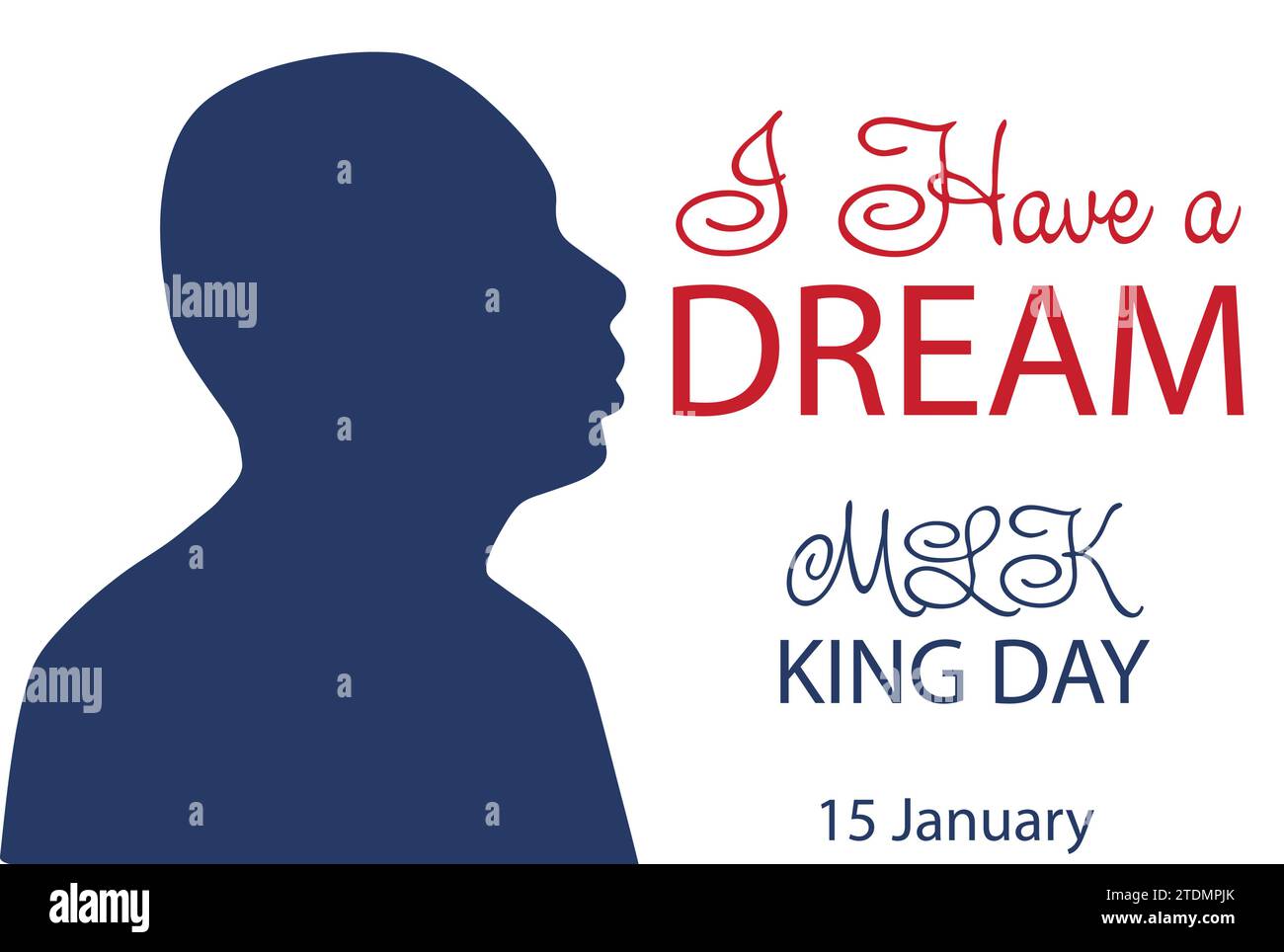 Martin Luther King Jr. Day greeting card design. MLK Day lettering ...