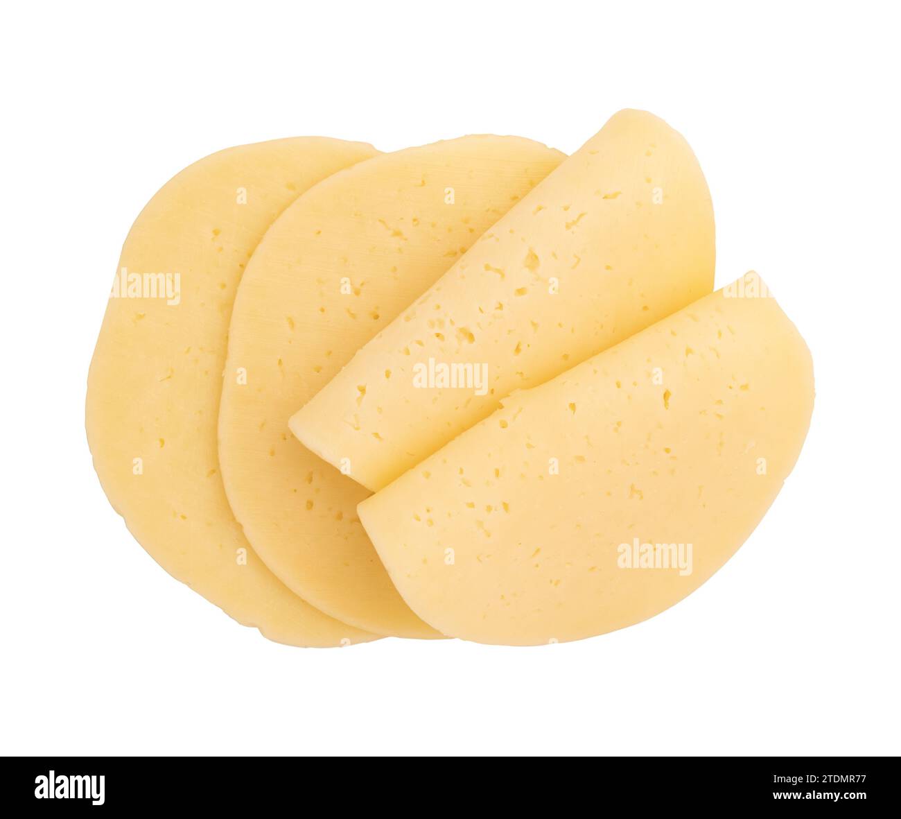 folded slices of cheese isolated on white background with clipping path ...