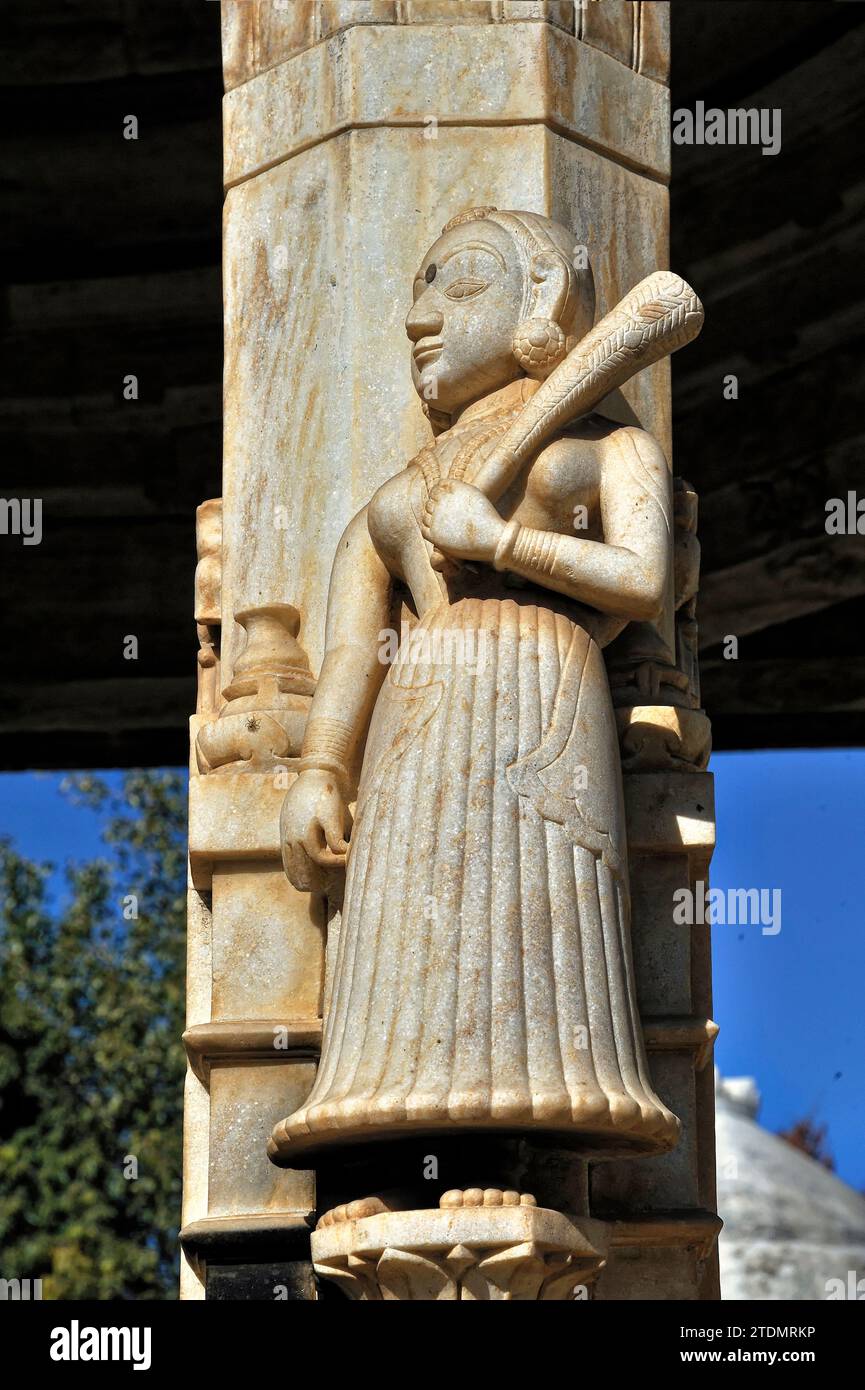 Dasi woman servant carved on the pillar of cenotaphs chhatries royal ...