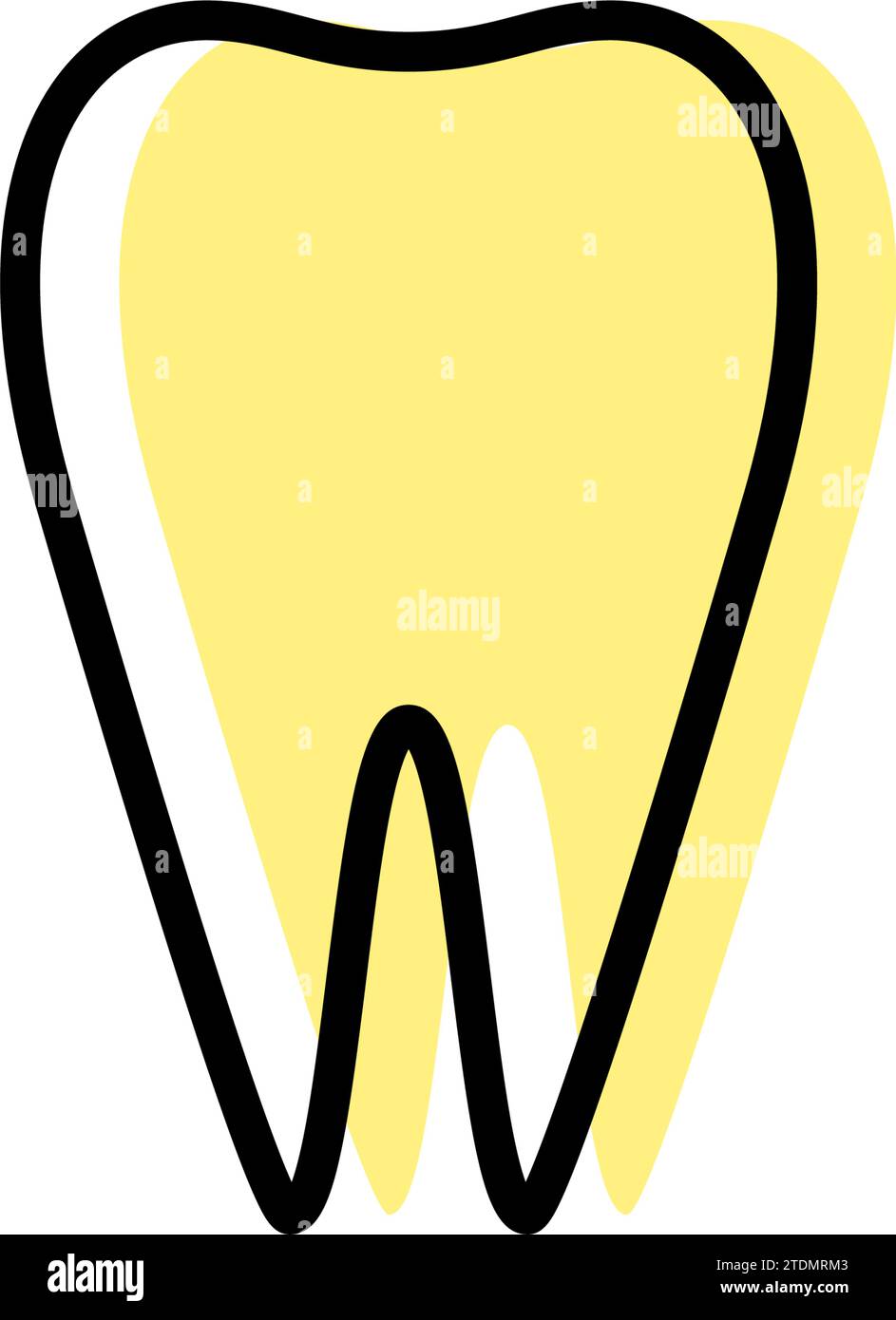 Dental: image icon of healthy teeth, simple line drawing, Vector ...