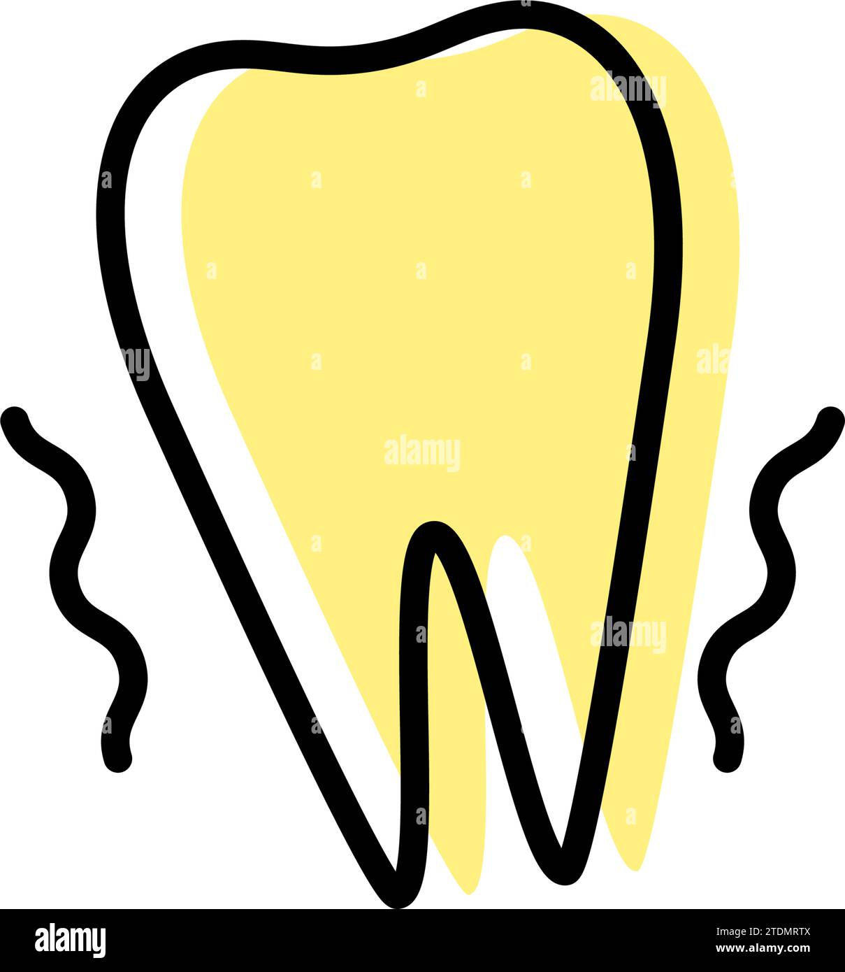 Dental: Image icon of wobbly teeth due to periodontal disease, simple ...
