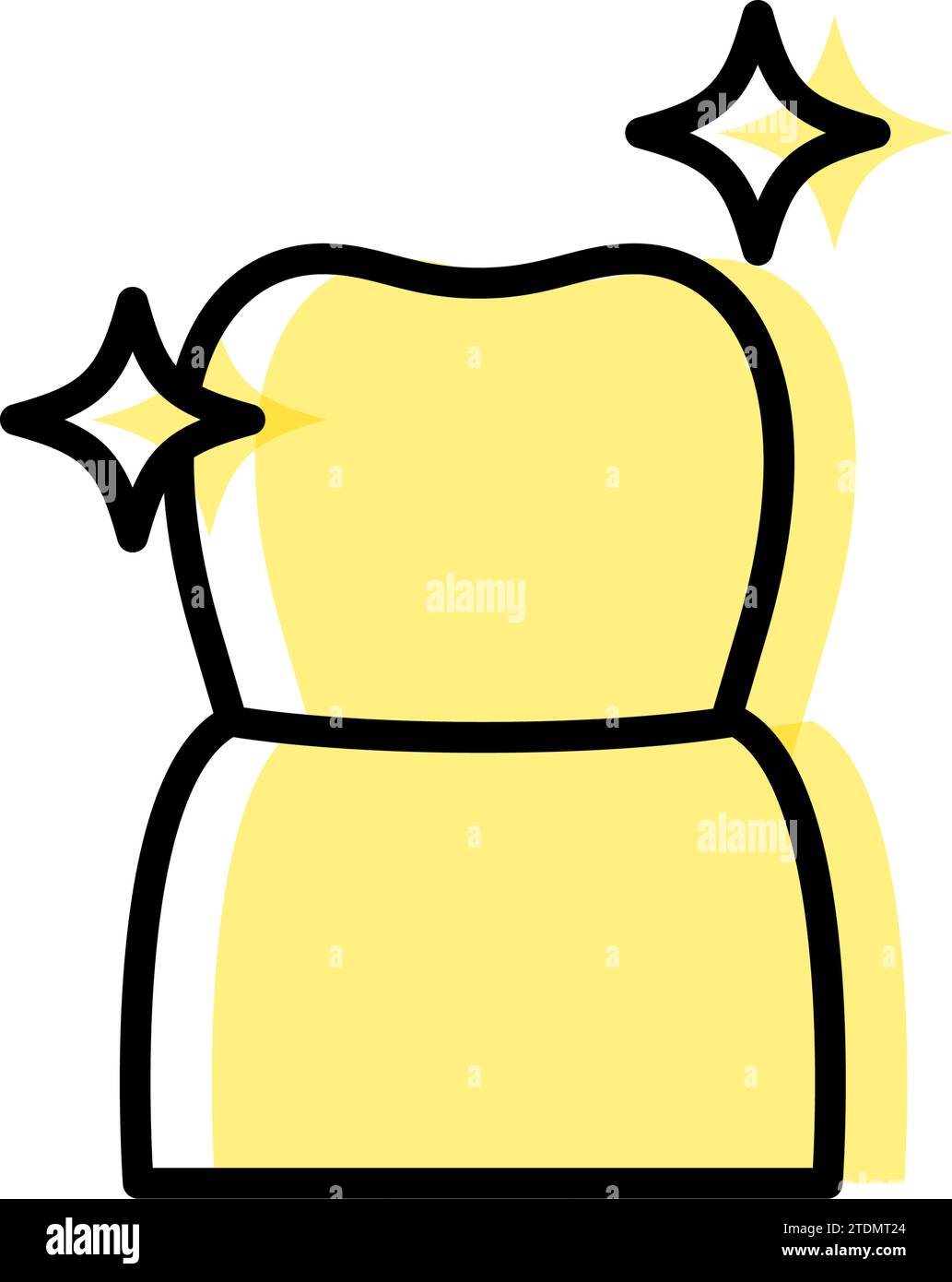 Dental: image icon of healthy teeth, simple line drawing, Vector ...