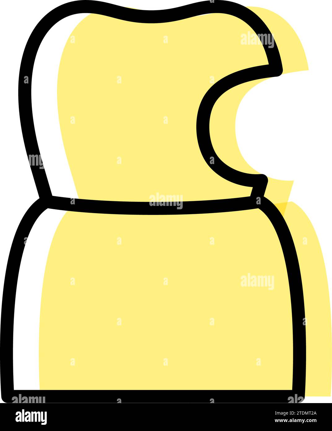 Dental: Image icon of a tooth with a cavity hole, simple line drawing ...