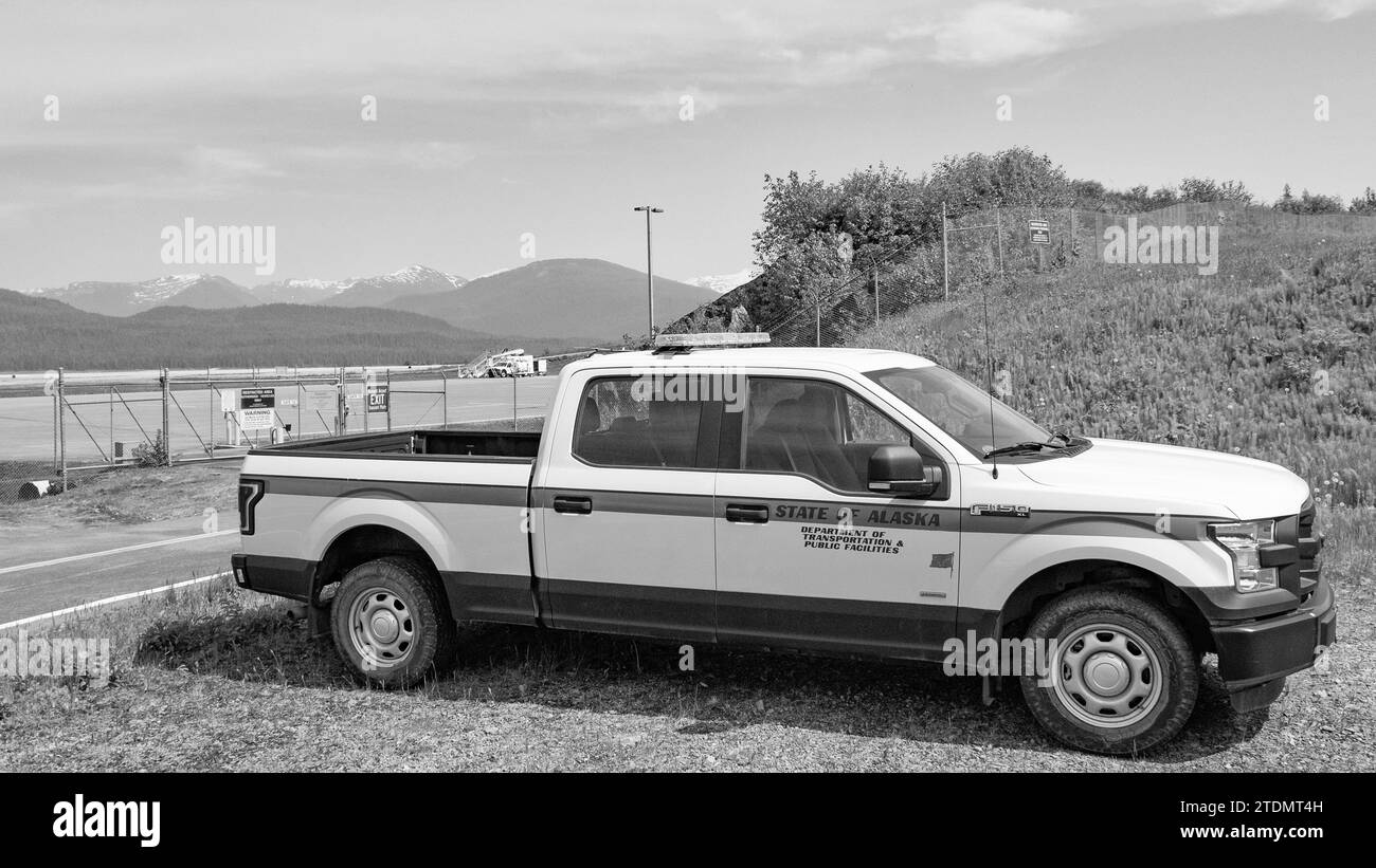 Wrangell, Alaska USA - May 26, 2019: Ford F-150 pickup municipal car at ...