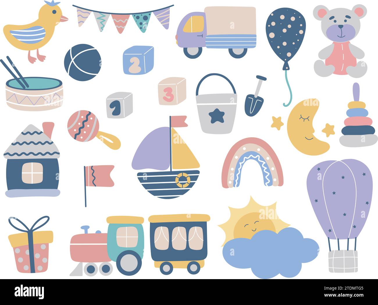 Hand drawn kid toys set Stock Vector Image & Art - Alamy