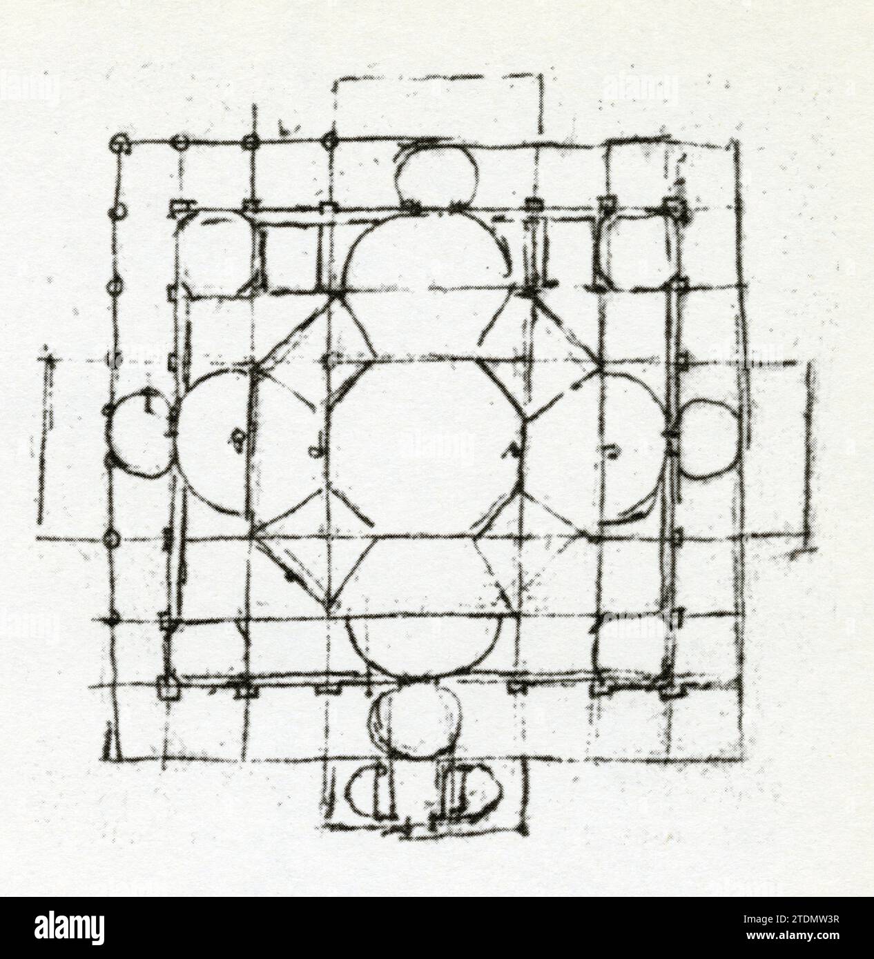 Leonardo da vinci plan of a church hi-res stock photography and images ...