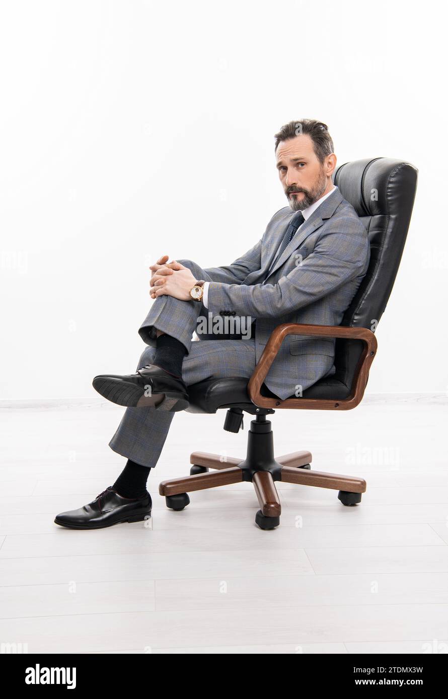 professional leader ceo. businessman in office chair. man in suit ...
