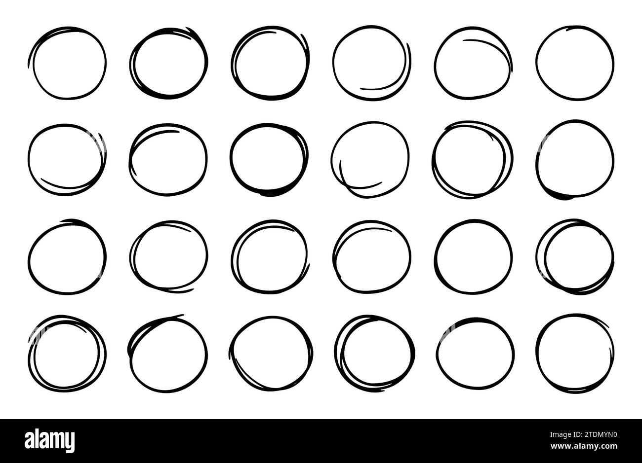 Set of hand drawn circle doodles vector illustration Stock Vector Image ...