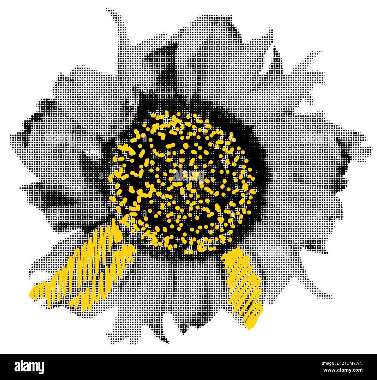 Sunflower halftone collage element vector illustration Stock Vector ...