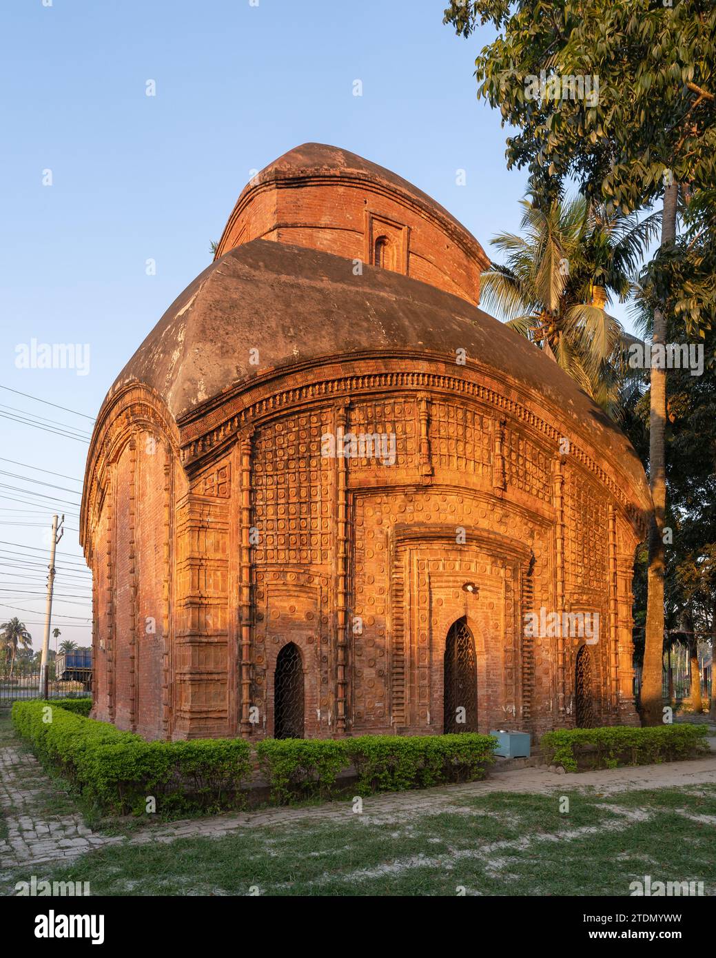 Vertical side view of ancient Chachra Shiva temple aka Shiv mandir at ...