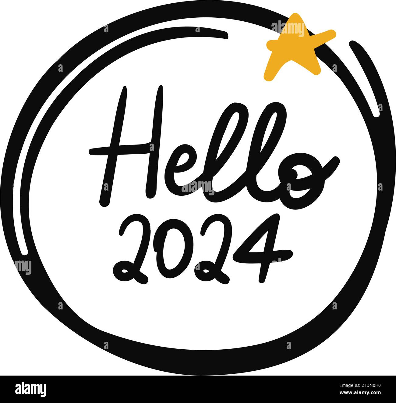Hello 2024 hand drawn hi-res stock photography and images - Alamy
