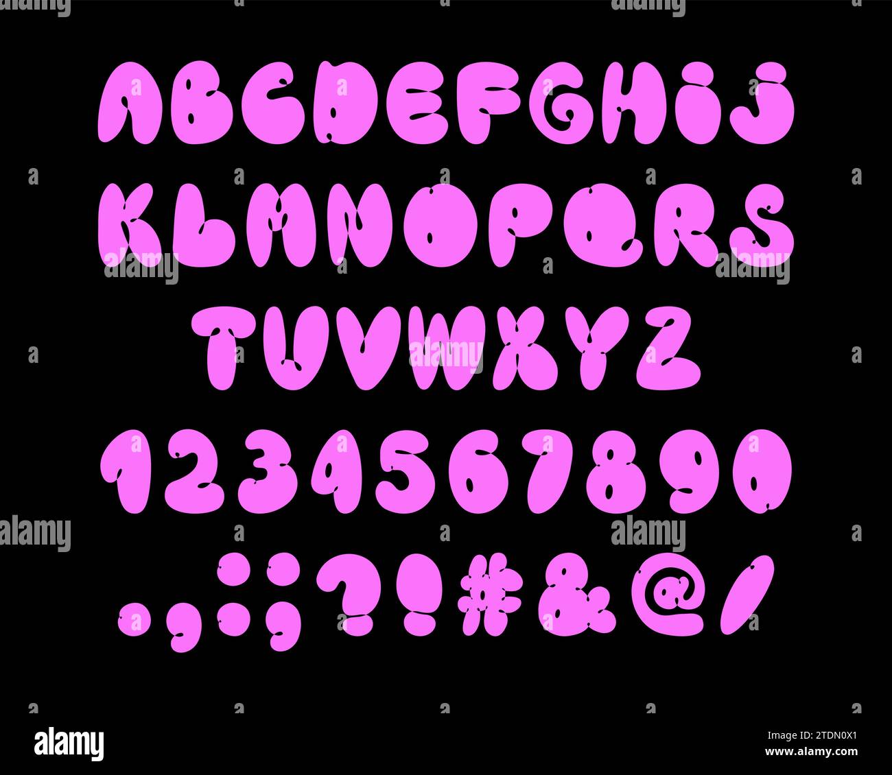 Pink Bubble Alphabet Graffiti Font Vector Illustration Stock Vector Image And Art Alamy