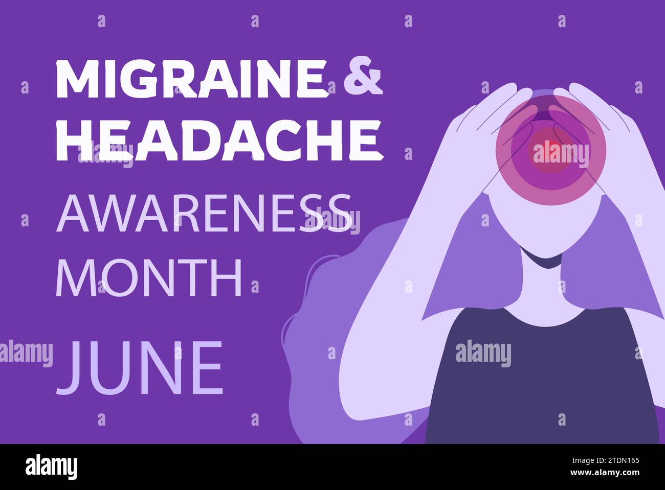 Migraine headache awareness month June vector illustration Stock Vector ...