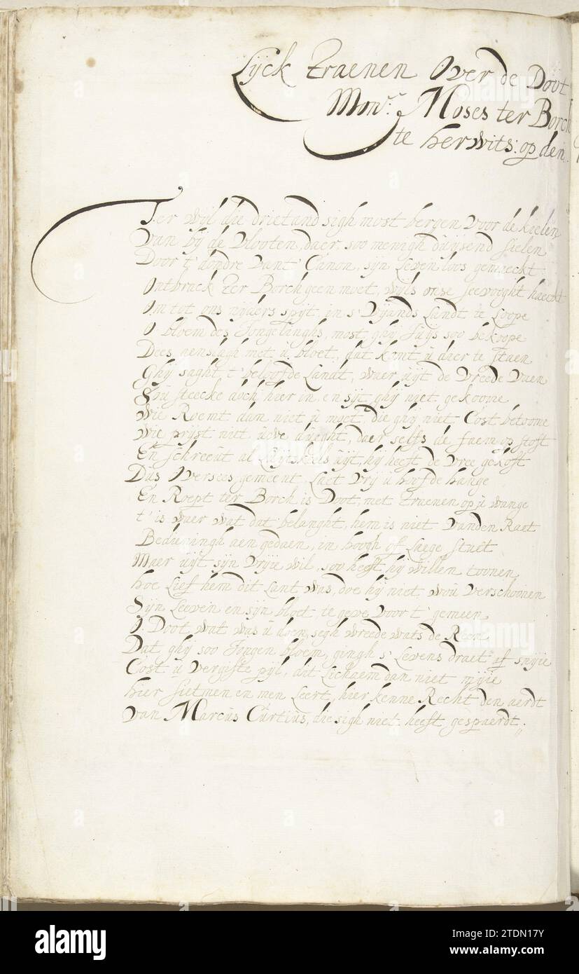 Mourning poem for Moses ter Borch (part 1), in or after 1667 - c. 1670 ...