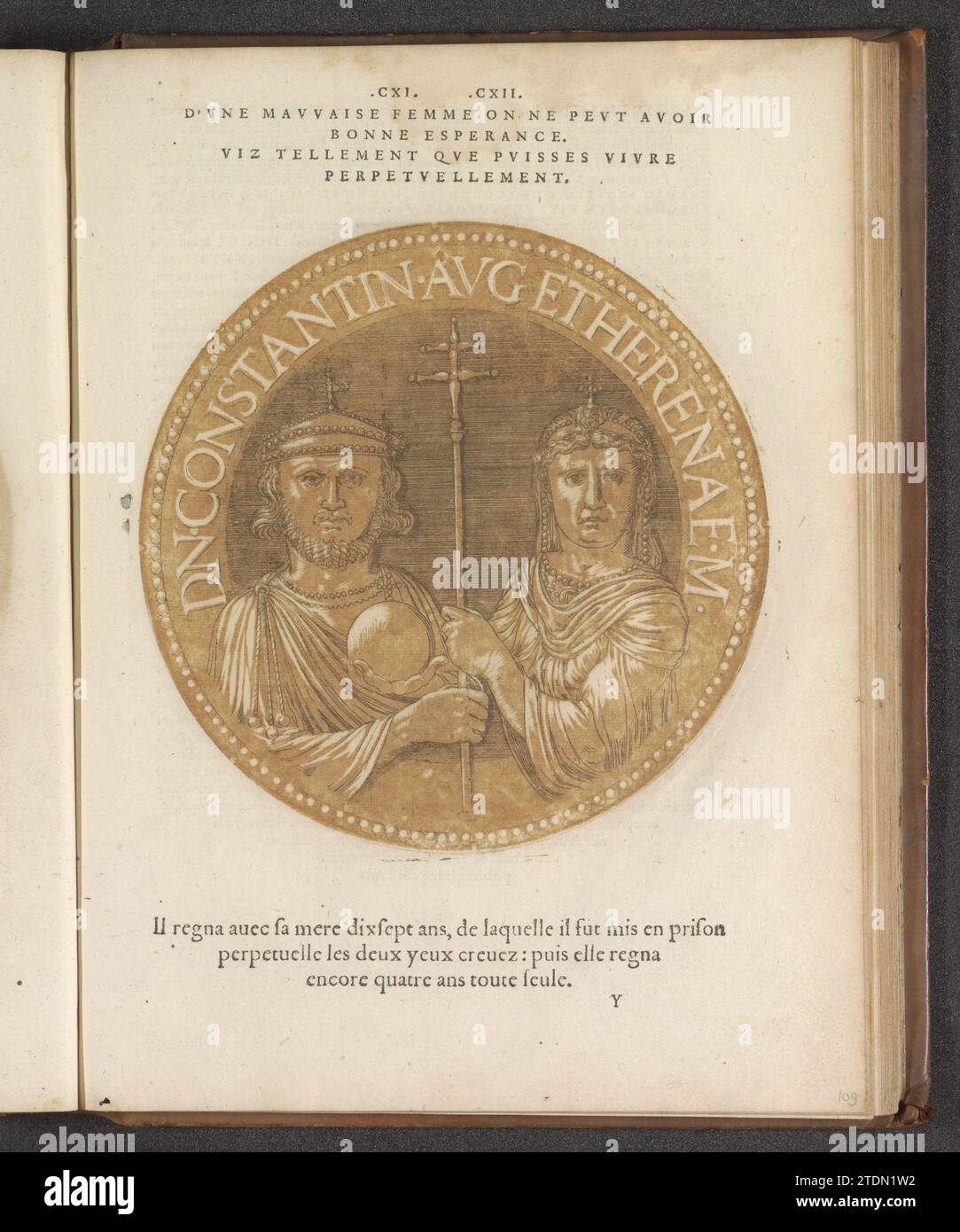 Portrait of Emperor Constantijn VI with his mother Keizerin Irene, 1559 ...