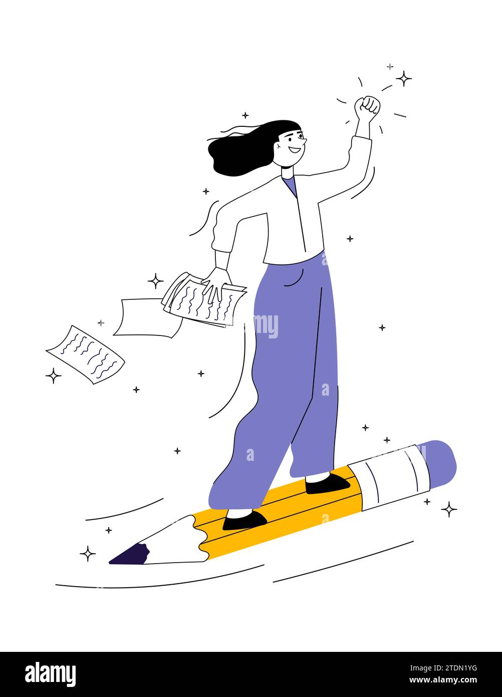 Flying pencil hi-res stock photography and images - Alamy