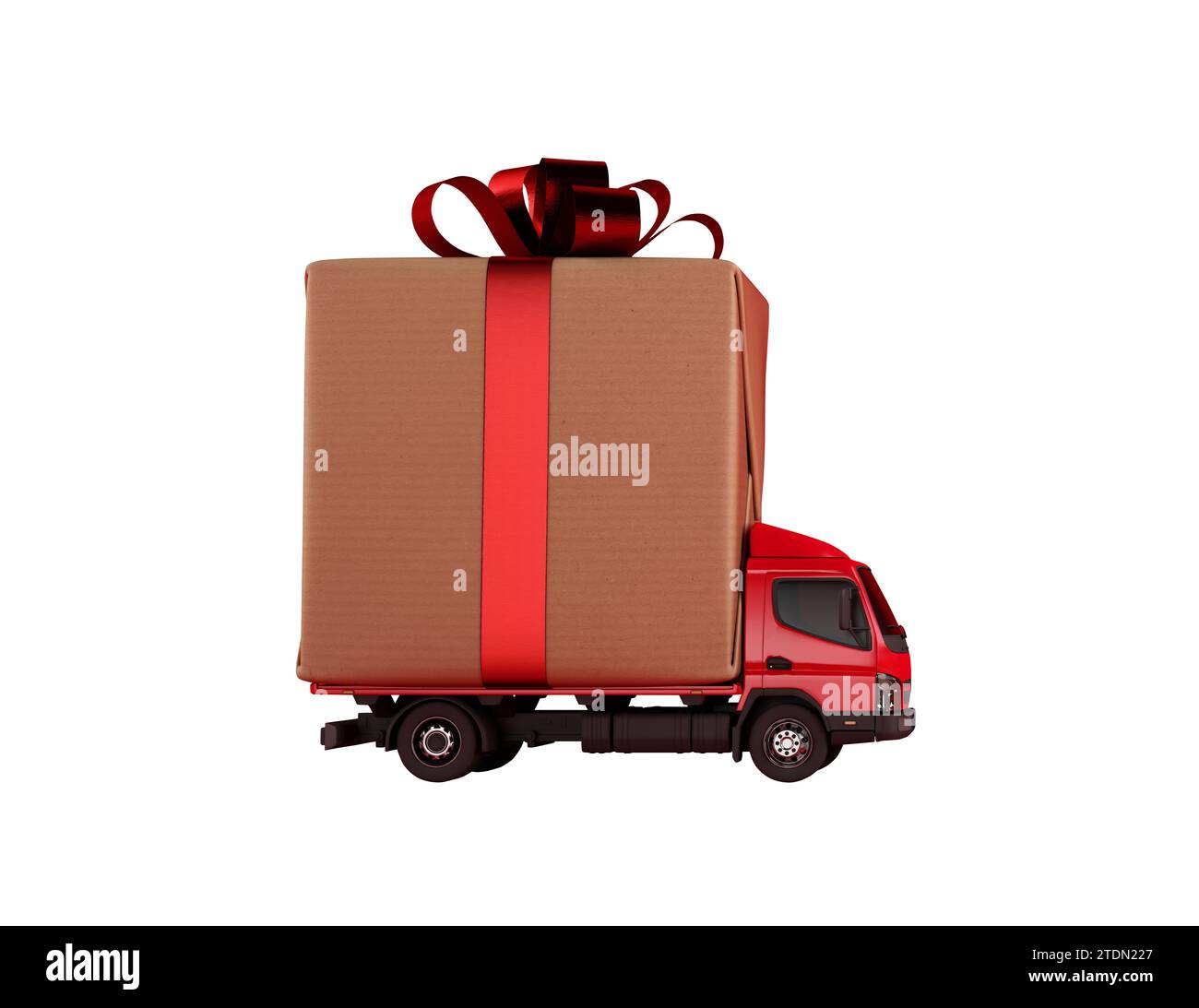 3d truck gift box delivery Cut Out Stock Images & Pictures - Alamy
