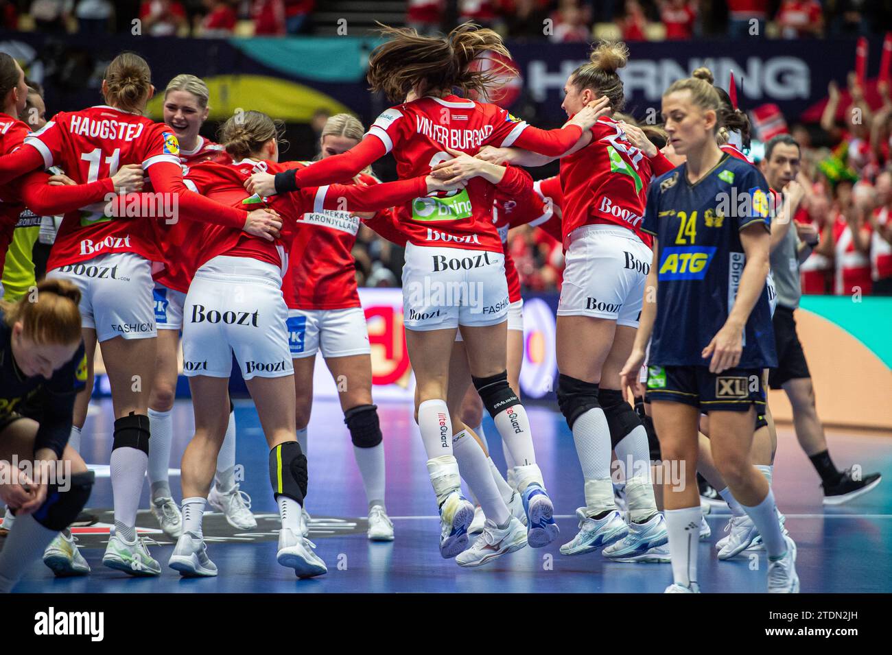 Herning, Denmark. 17th, December 2023. The players of Denmark seen ...