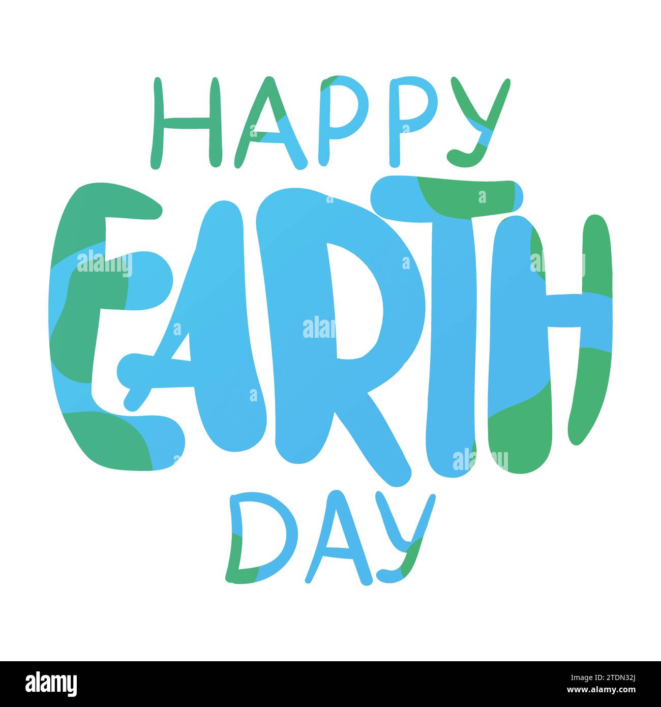 Happy Earth day handwritten lettering vector illustration Stock Vector ...