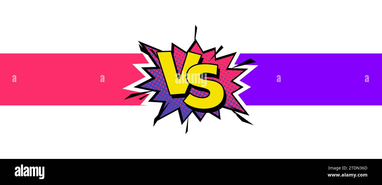 Cartoon comic background. Vs, fight versus. Comics book colorful ...