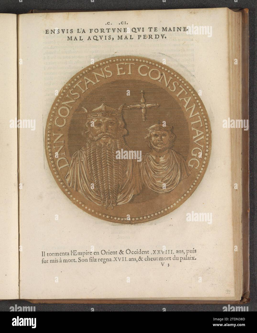 Portraits of Emperor Constantijn III and his son Constans II, 1559 ...