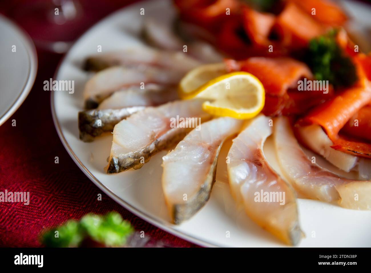 Festive fish table with Cold Smoked Salmon, Cold Smoked Whitefish and ...