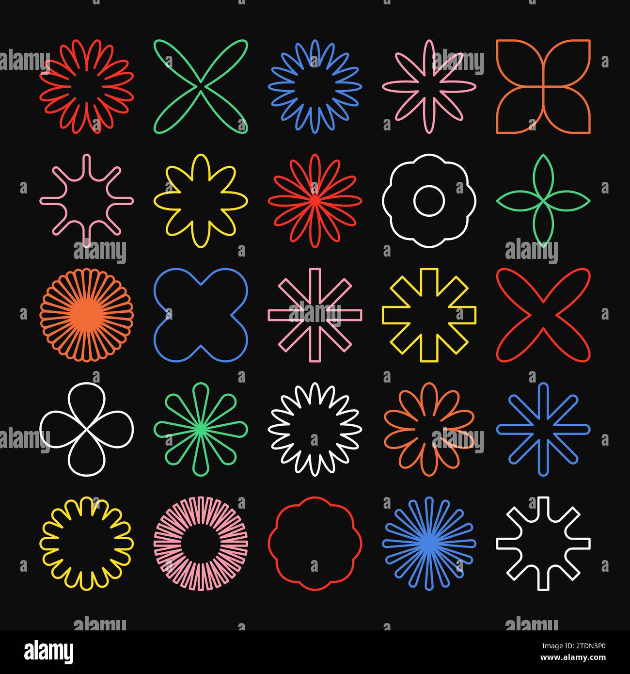 Brutalist geometric shapes, colorful symbols. Simple primitive elements ...