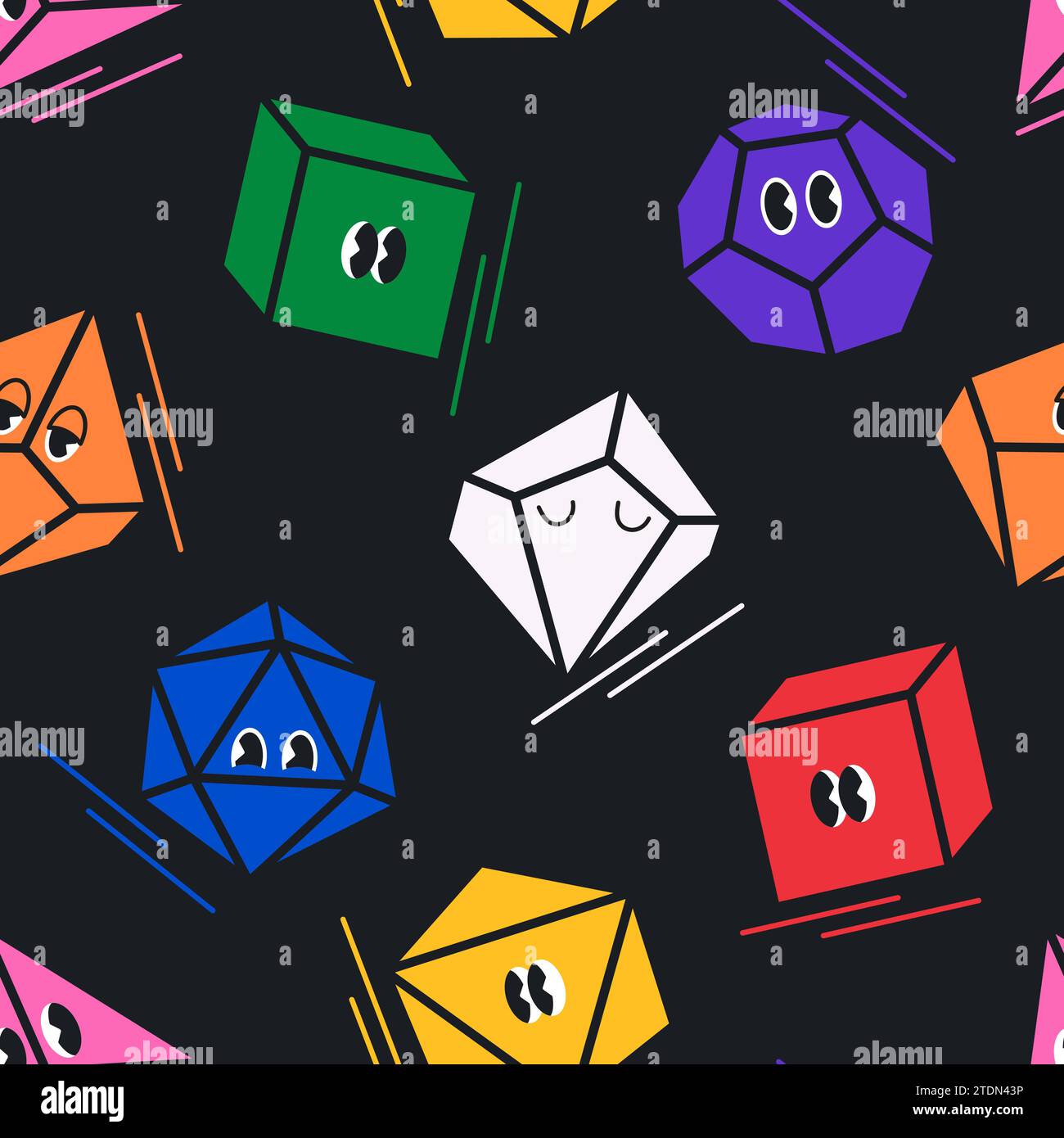 Seamless pattern with colorful dice vector illustration Stock Vector ...