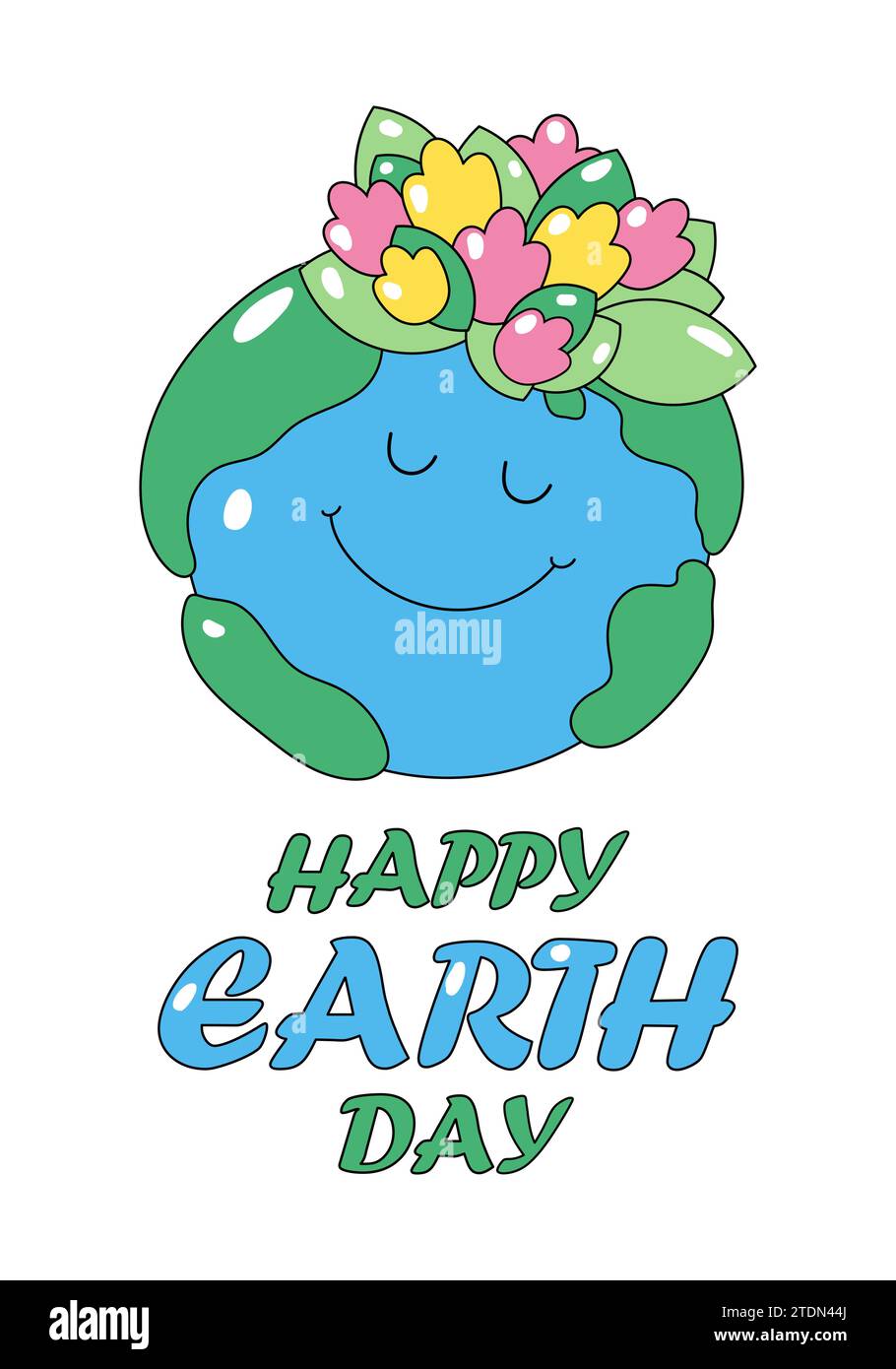 Happy Earth day with Earth globe character vector illustration Stock ...