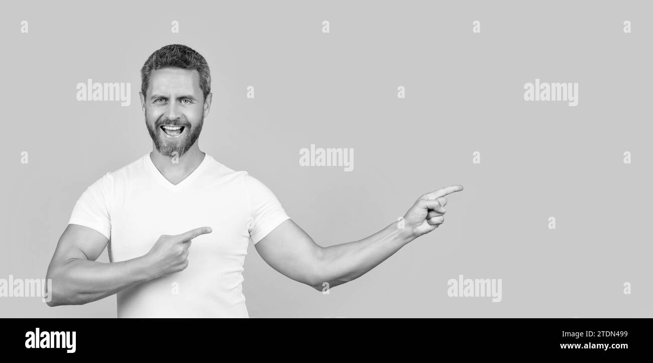 casual man directing in studio. photo of caucasian man wear white shirt ...