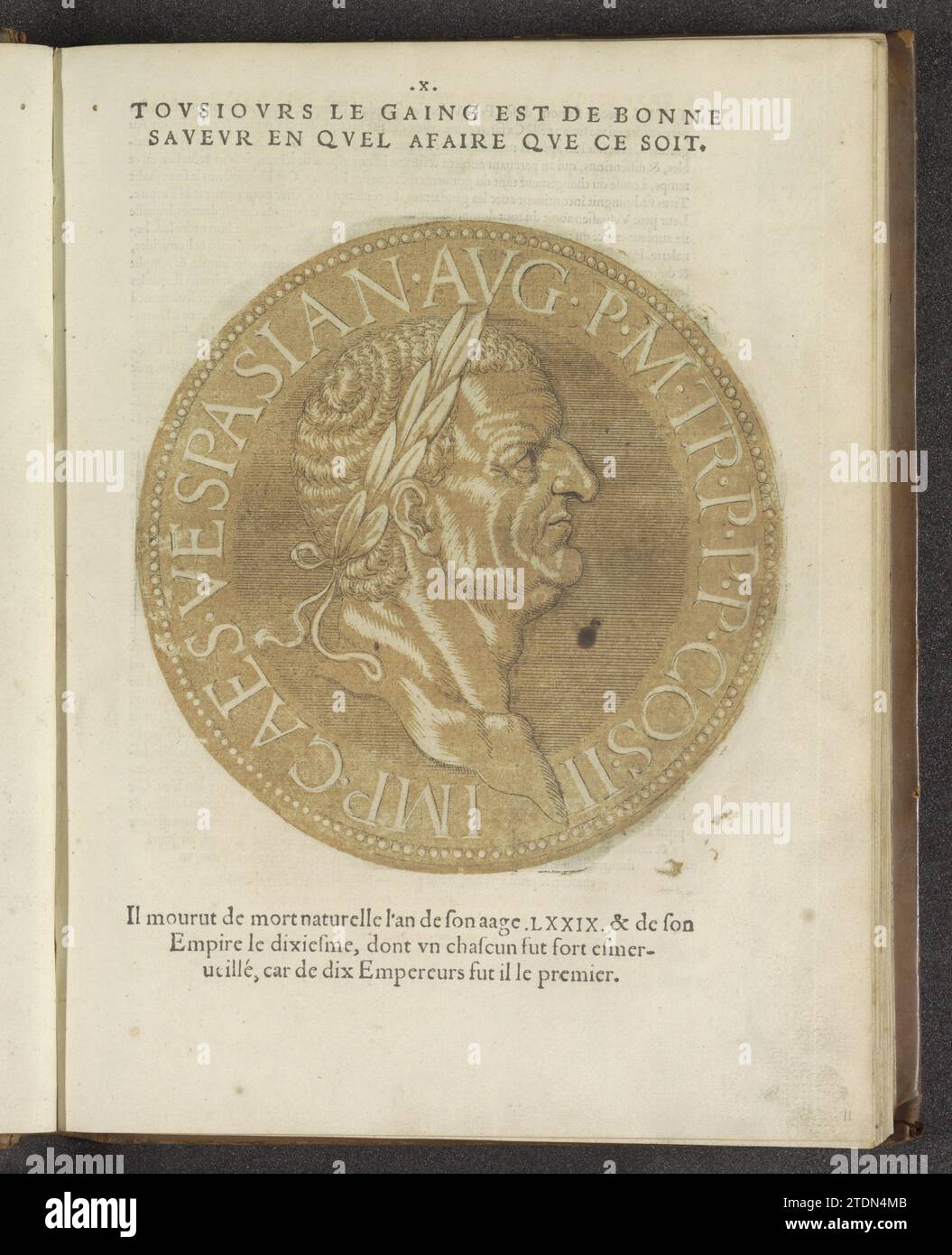 Portrait of Emperor Vespasianus, 1559 Portrait of Emperor Vespasian, on ...
