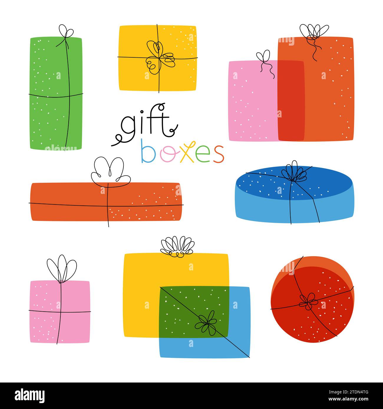 Set presents line design Stock Vector Images - Alamy