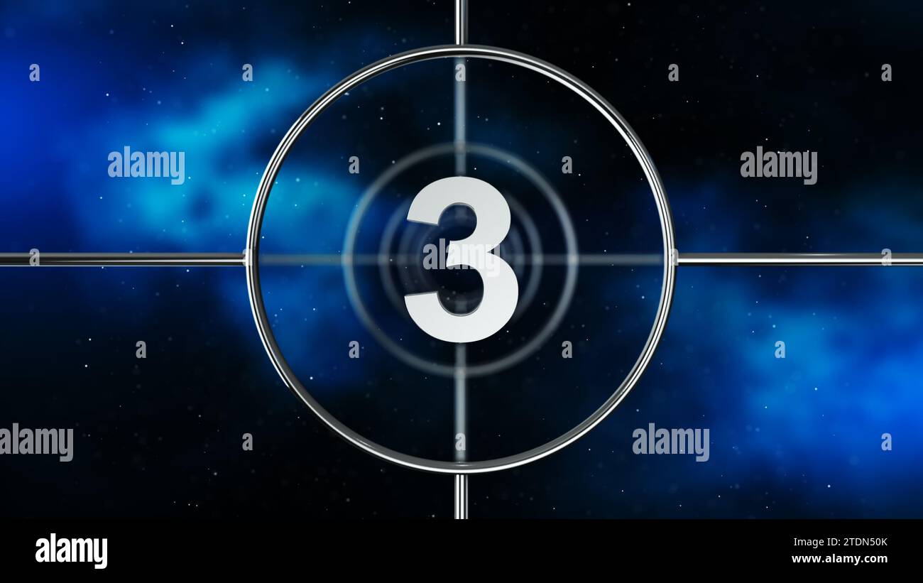A classic countdown frame at the number three Stock Photo - Alamy