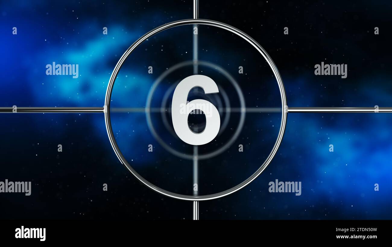 A classic countdown frame at the number six Stock Photo - Alamy